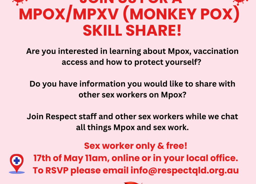 Mpox Info For Sex Workers Updated April 2023 Respect Qld